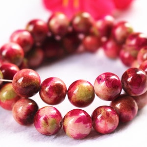 Rainbow Jade Smooth and Round Beads,6mm 8mm 10mm 12mm Candy Jade Beads ...