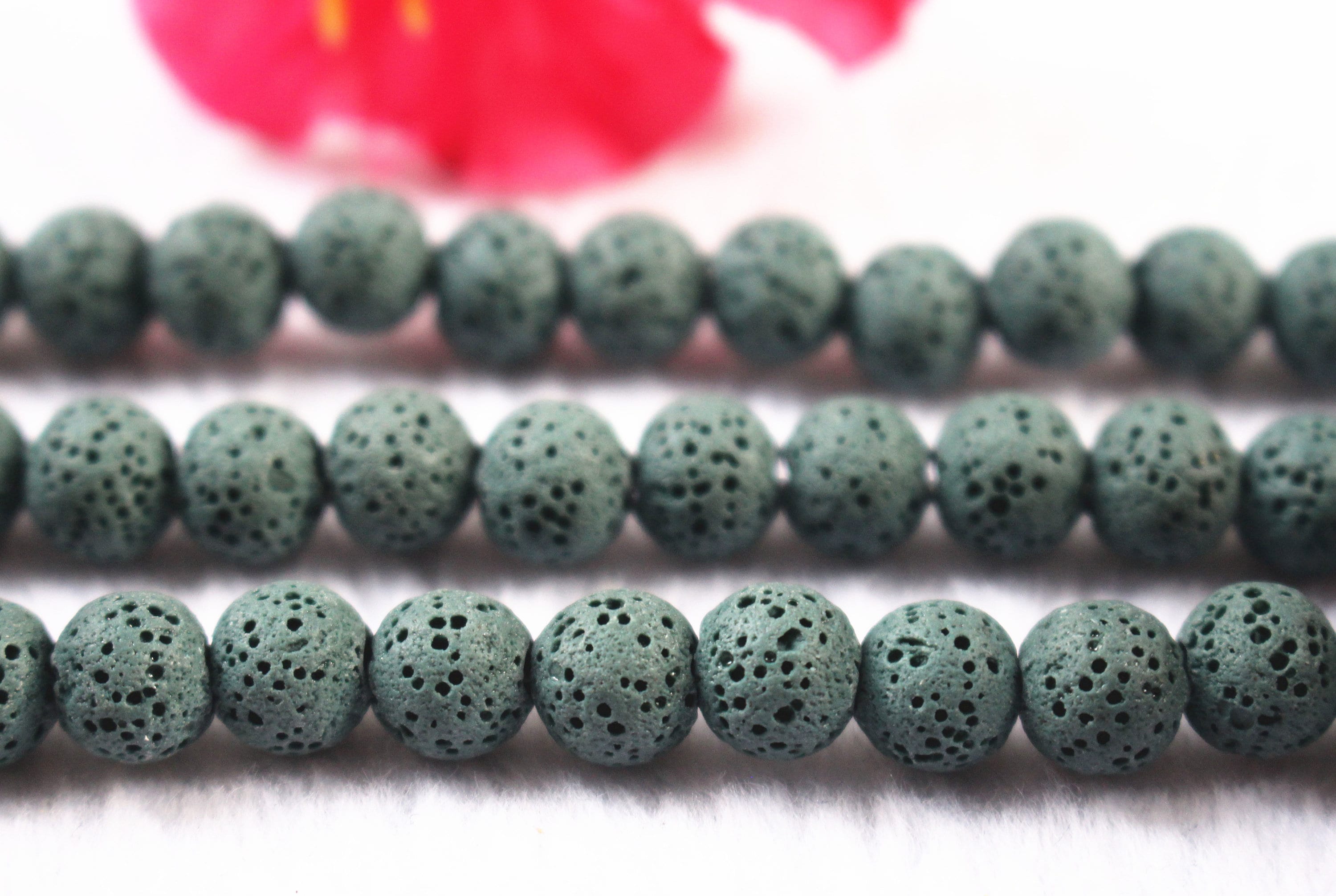 Natural Color Lava Beads,smooth Round Shape Lave Beads,6mm - 20mm,green ...