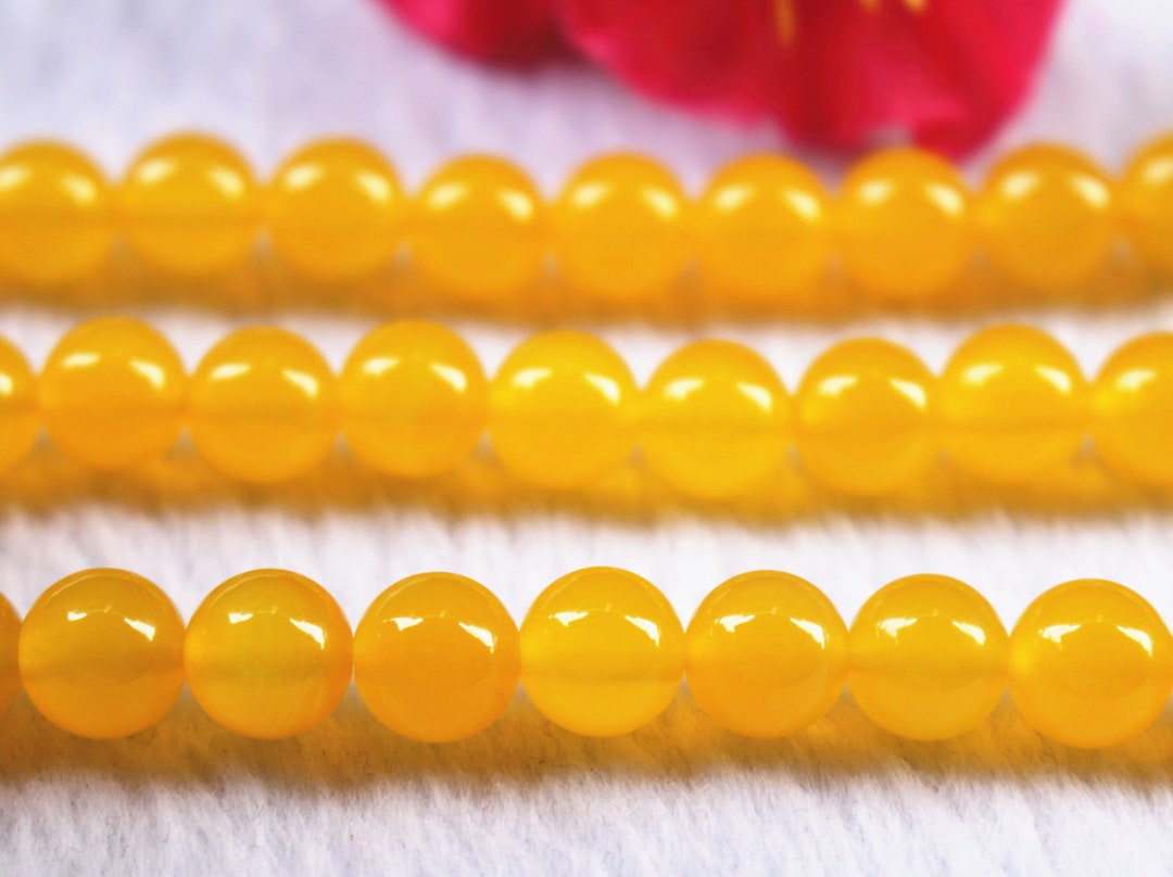 12mm Natural Yellow Agate Smooth Round Beads,agate Beads,agate Beads ...
