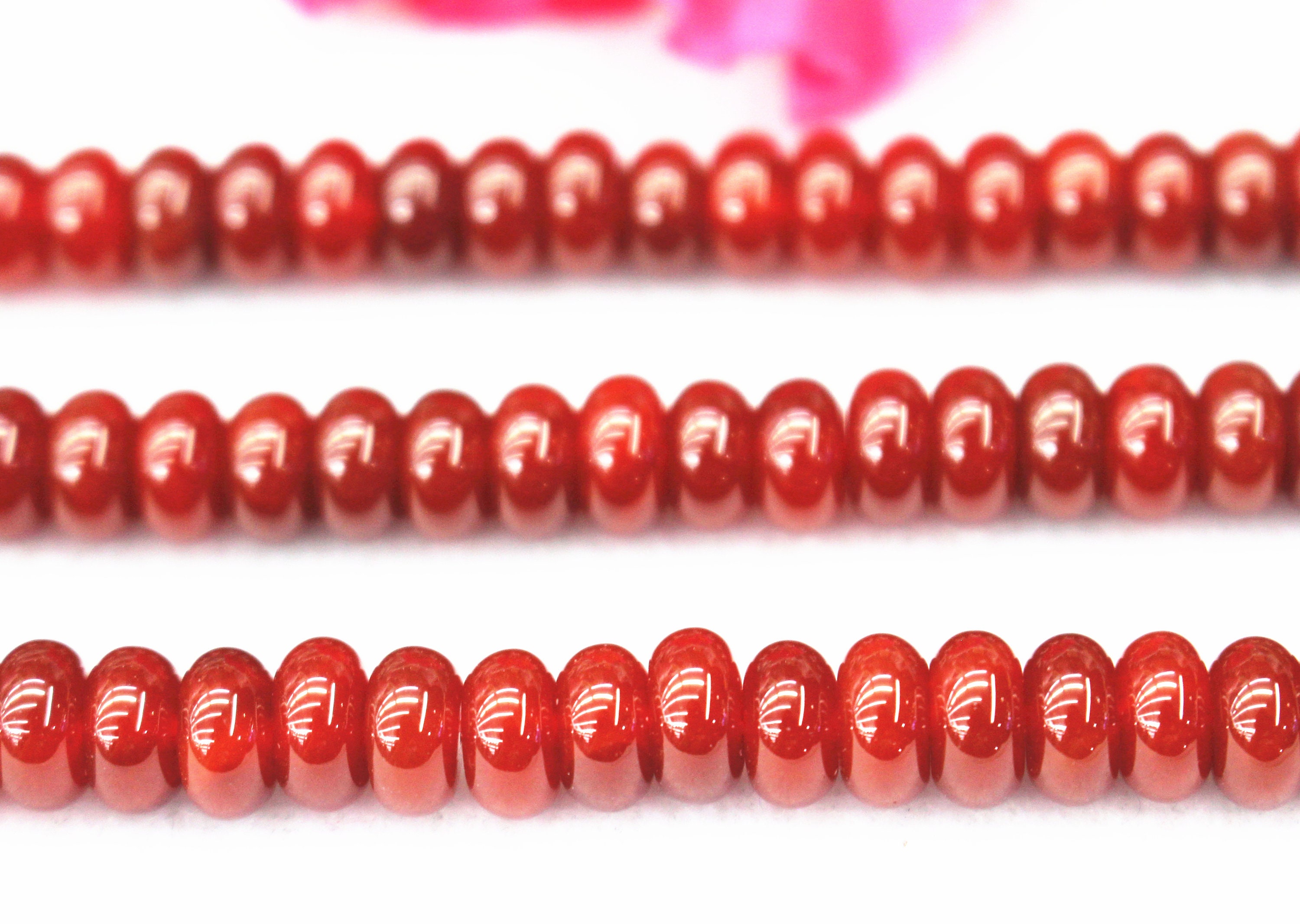 Natural Red Agate Beads4x6mm 5x8mm Red Agate Rondelle - Etsy