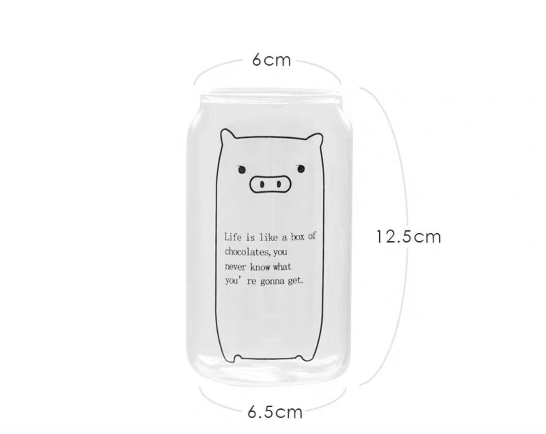 Cute Clear Cup Glass Japanese Korean Cup Clear Milk Glass Cup Drink Beer Glassware Animation