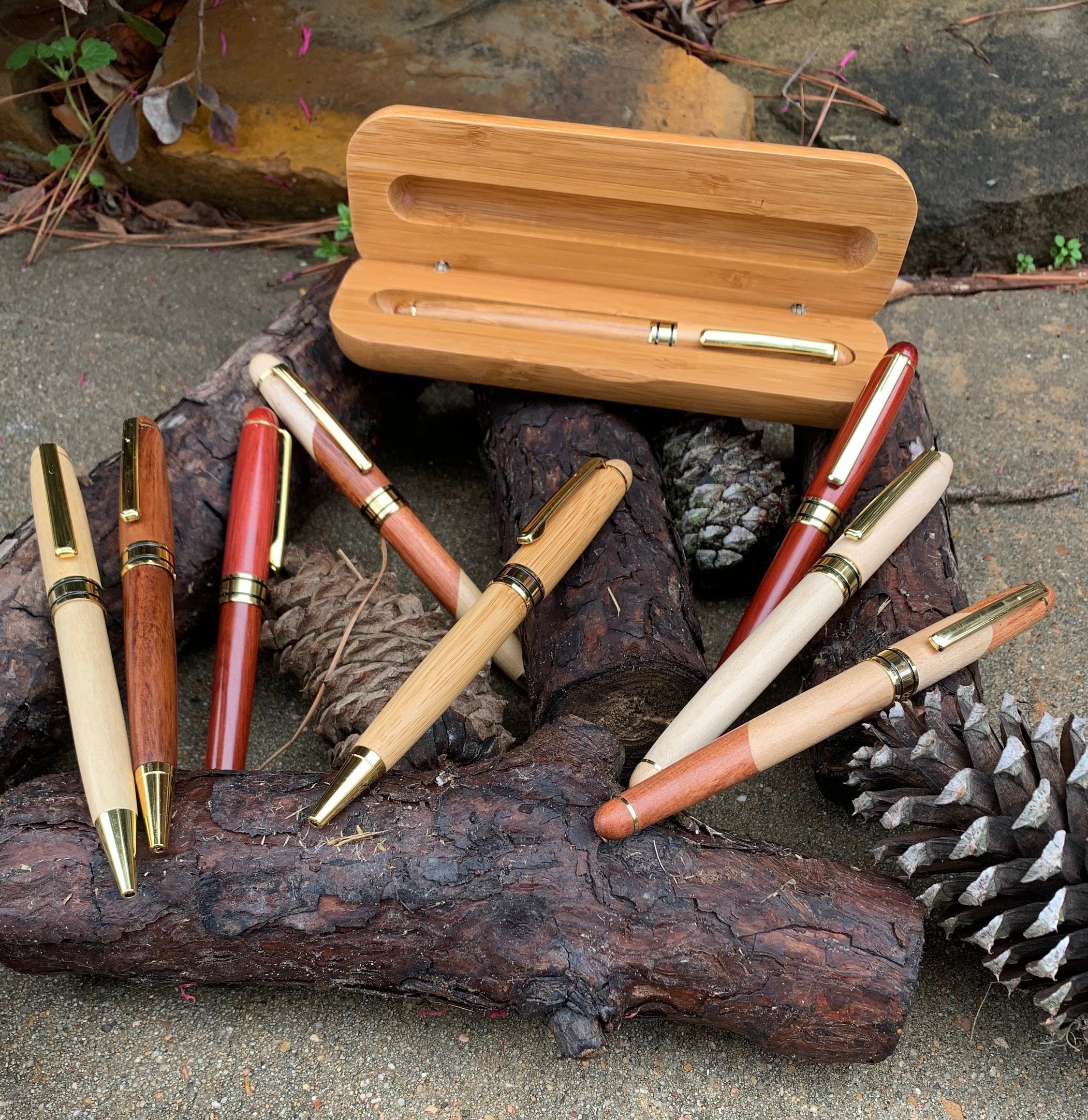 Personalized Bamboo Pen Set Engraved Bamboo Pen Box Engraved | Etsy