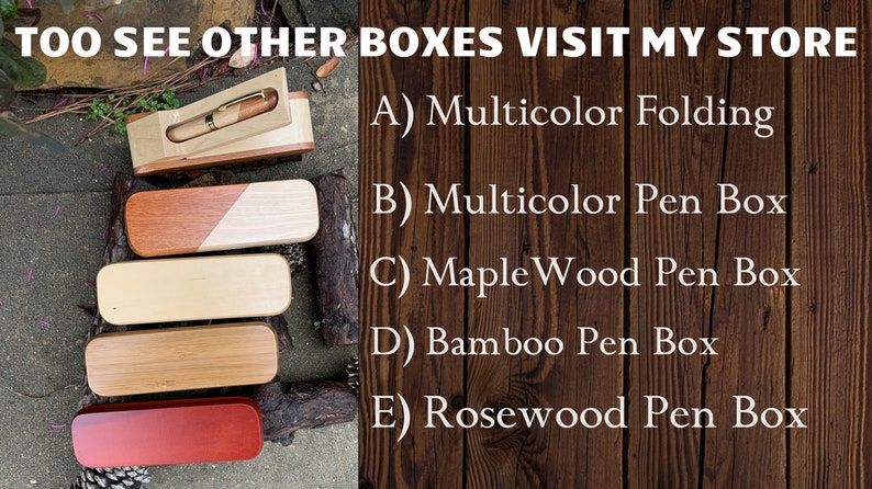 Personalized Multi-color Wooden Pen Set, Engraved Wooden Pen Box ...