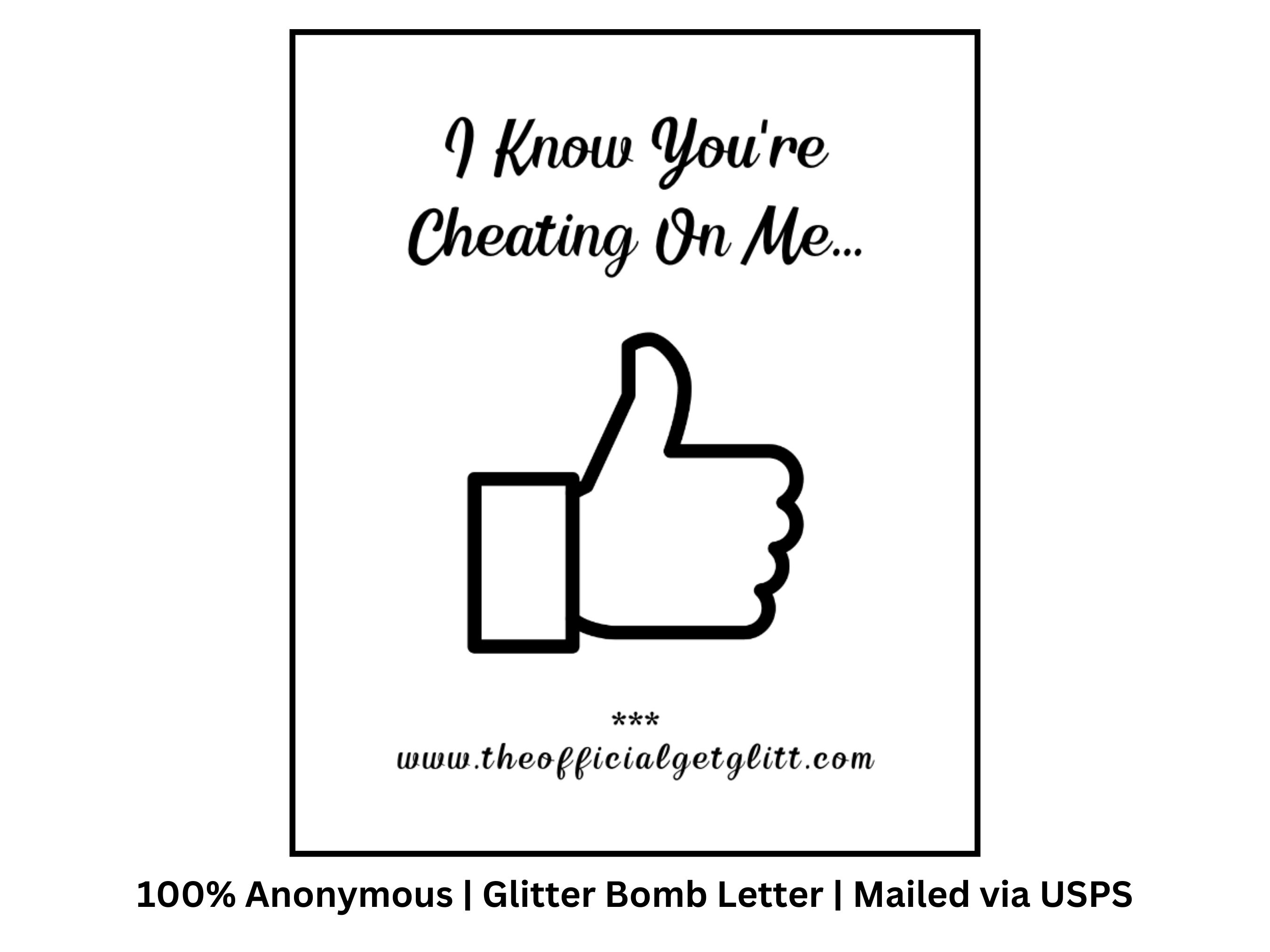 Glitter Bomb Letter Joke Mail: I Know You're Cheating on Me Glitter ...