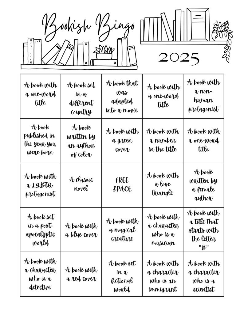 Customizable Book Bingo - Etsy