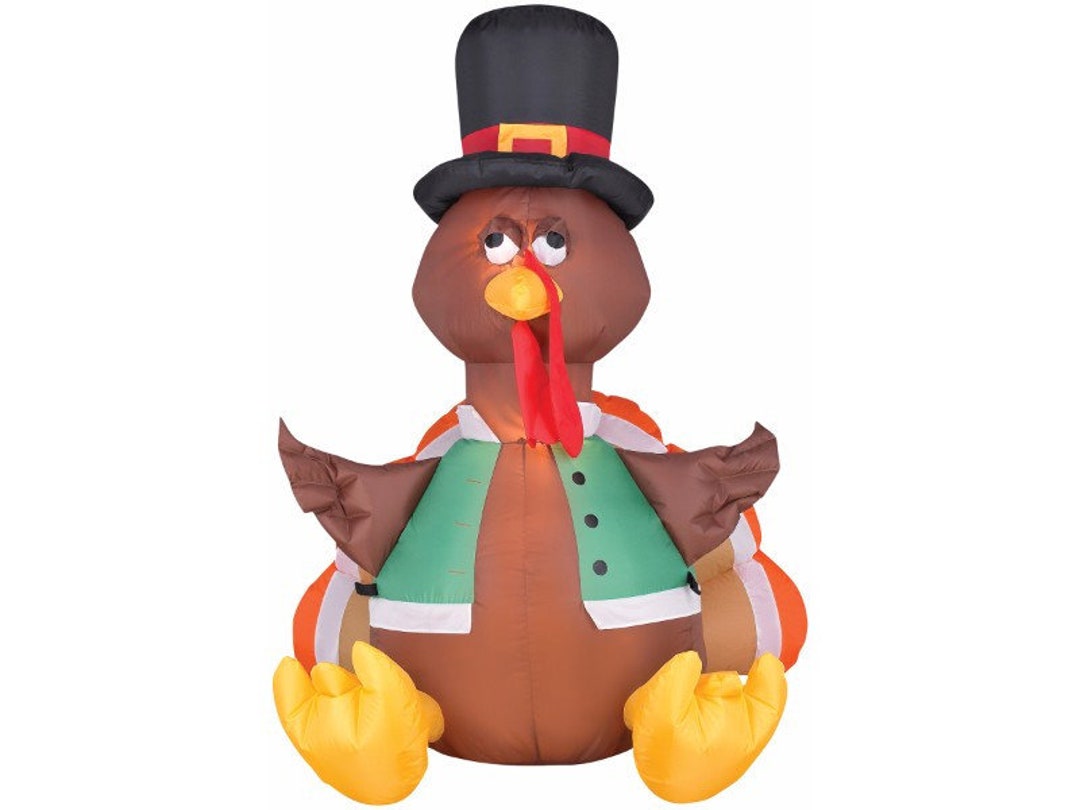 Turkey Happy Inflatable Airblown Thanksgiving Yard Decor - Etsy