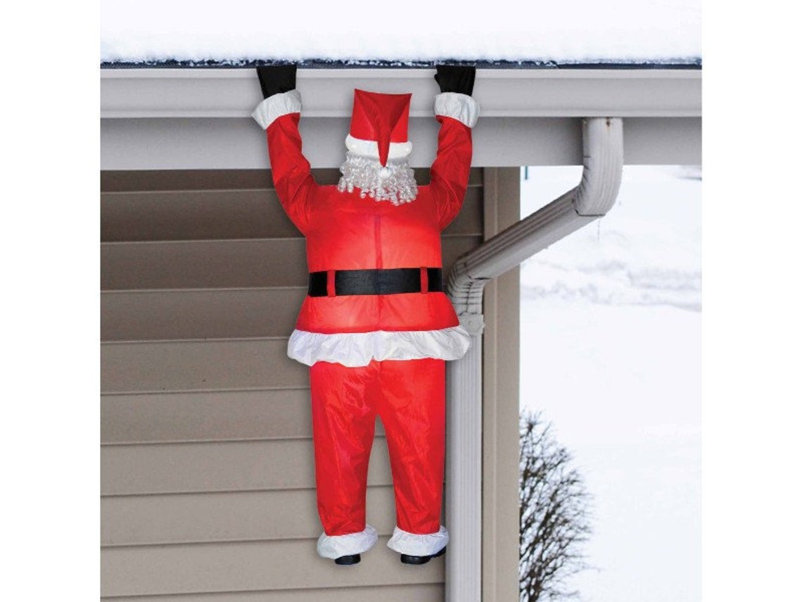 Hanging Gutter Santa Claus Inflatable - Etsy