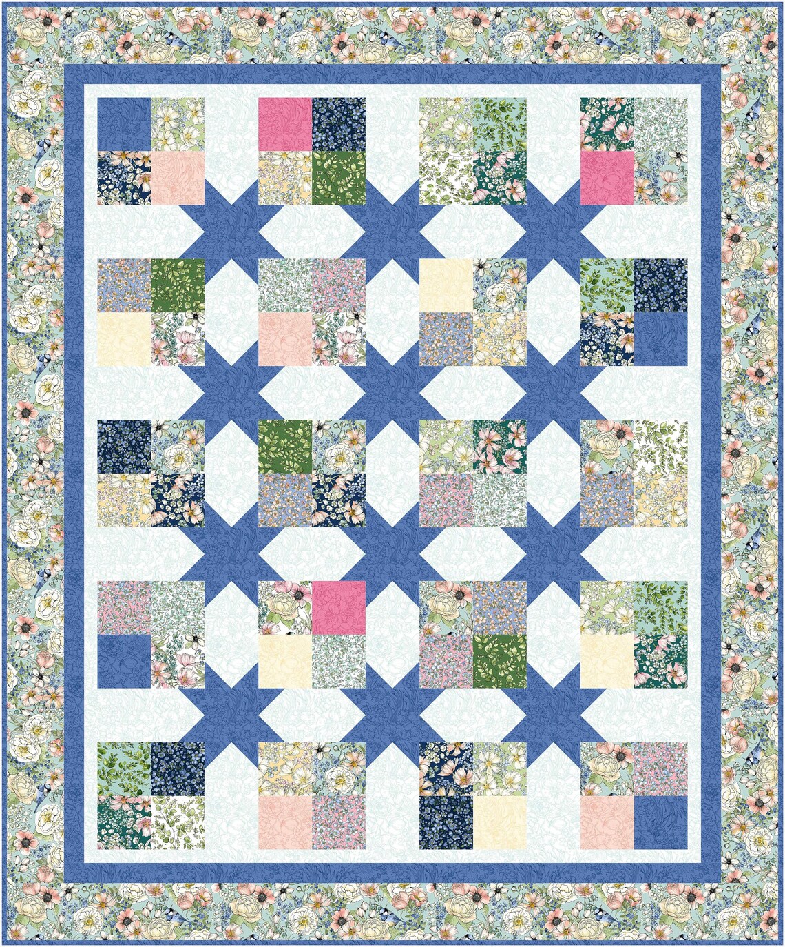 Floating Four Patches Quilt Pattern. Download Copy. - Etsy