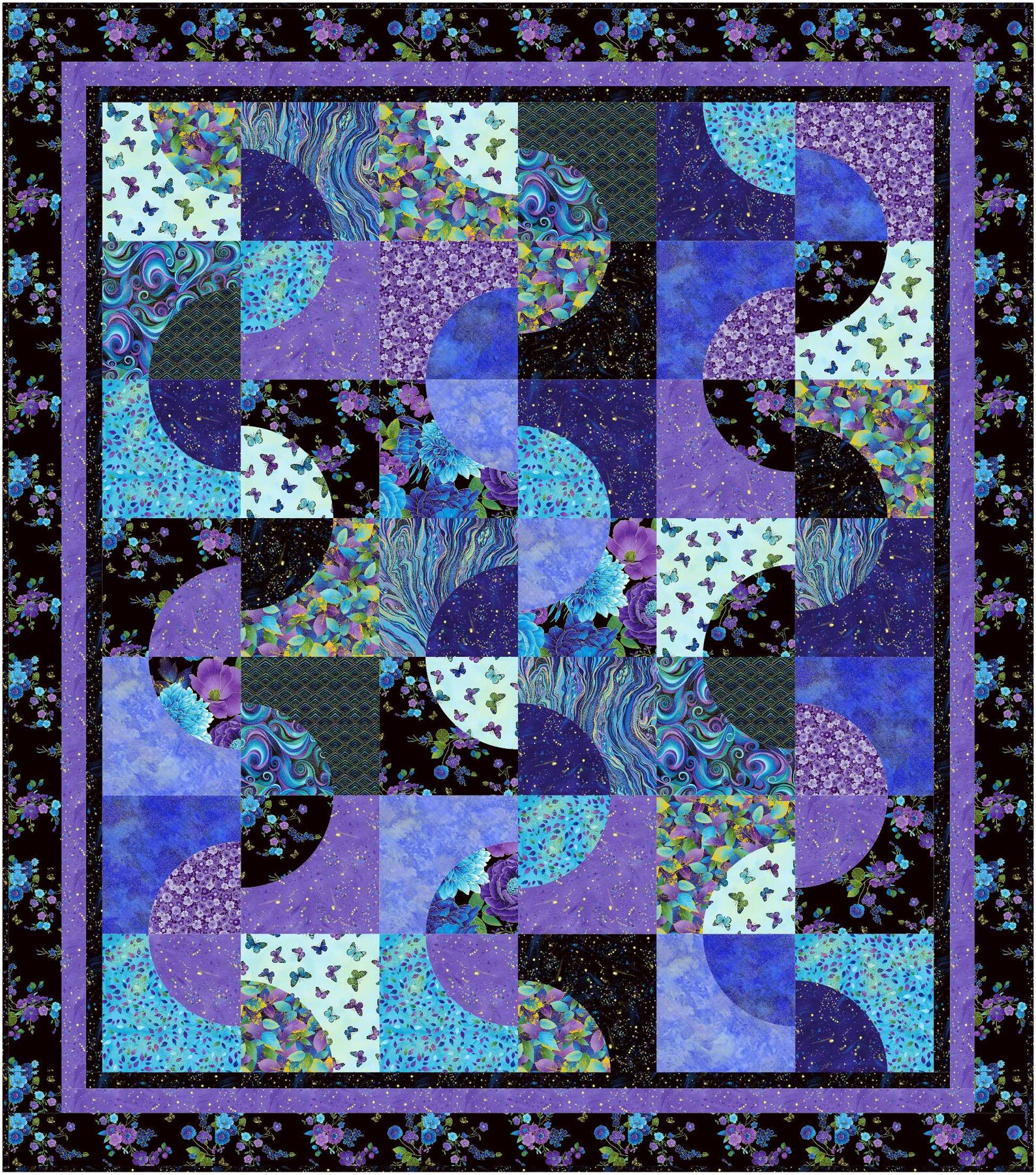 Half Moon Rising Quilt Pattern by the Fabric Addict, 2 Sizes in Pattern ...