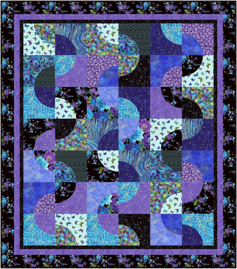 Half Moon Rising Quilt Pattern by the Fabric Addict, 2 Sizes in Pattern ...