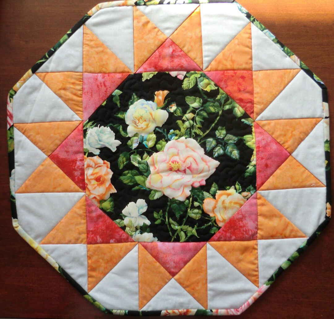 Free Shipping, Sunburst Kit, Roses, Table Topper, Fabric Addict - Etsy