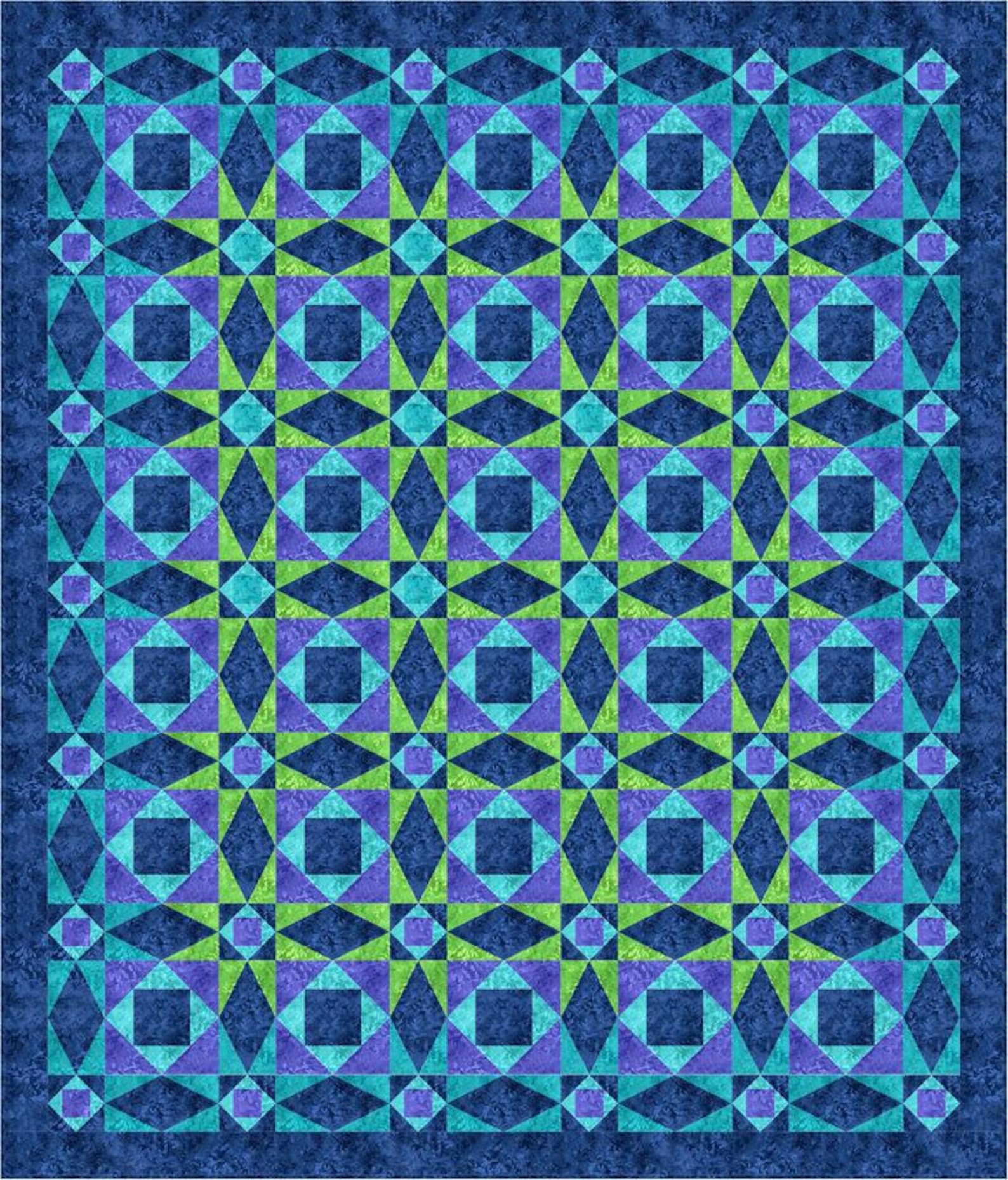 Waverly Quilt Pattern. Storm at Sea Variation. PDF, Northcott, Batiks ...