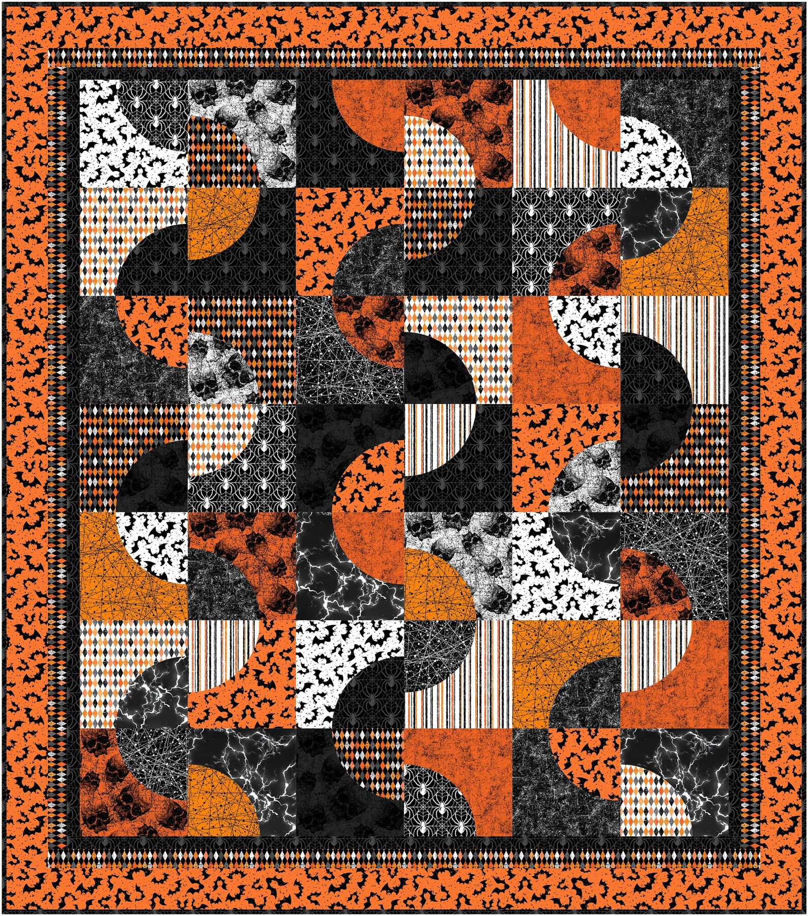 Half Moon Rising Quilt Pattern by the Fabric Addict, 2 Sizes in Pattern ...