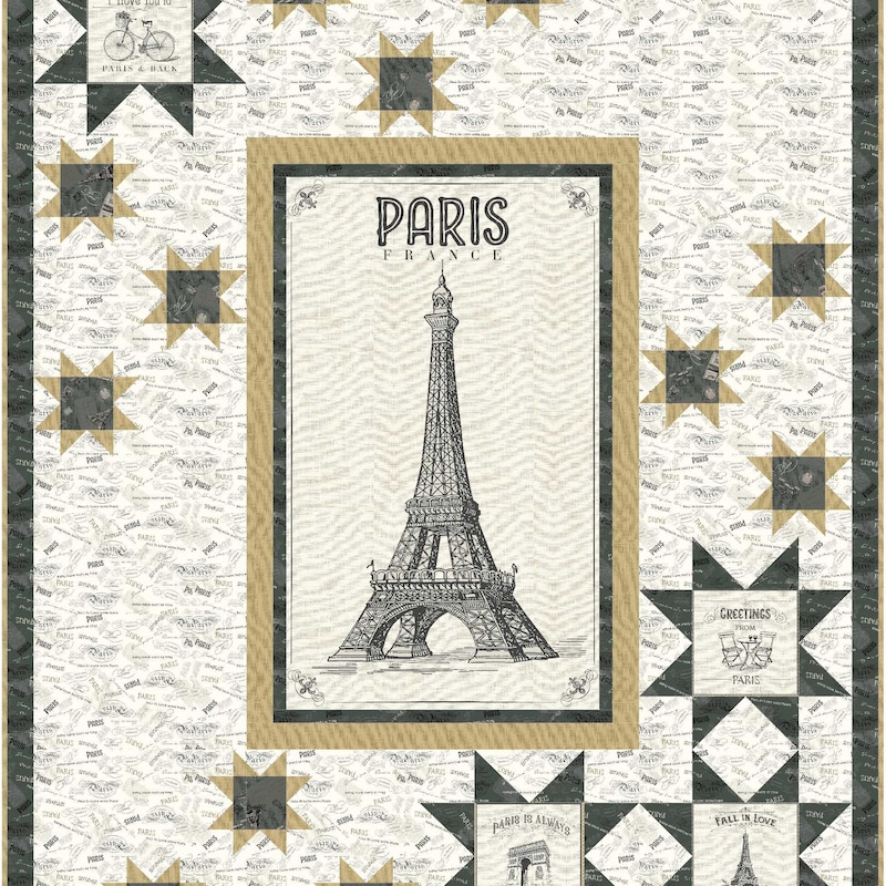 Paris Quilt Panel - Etsy