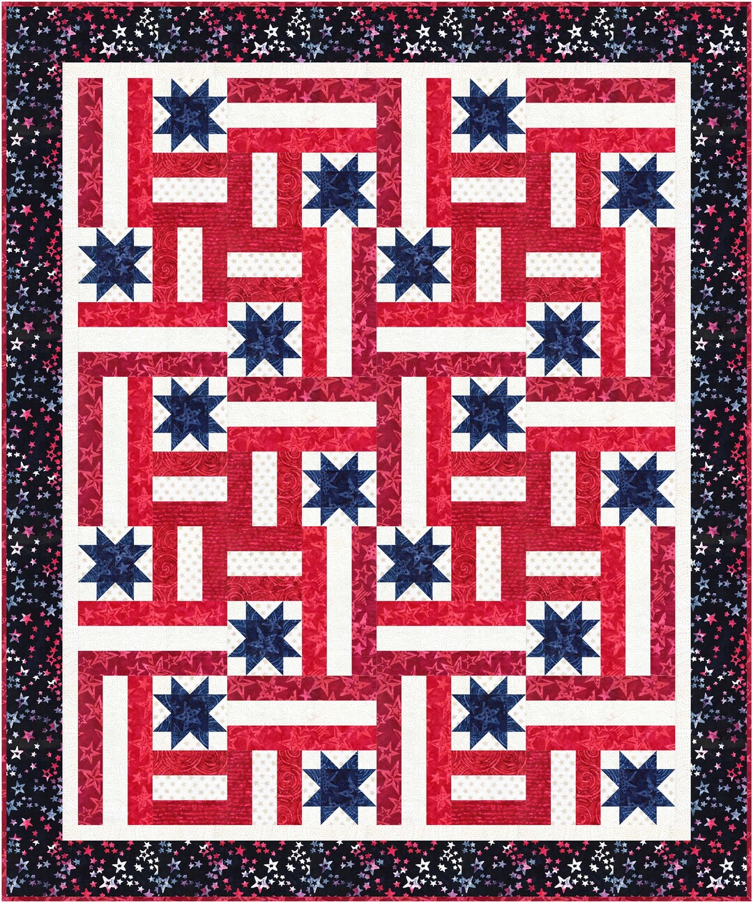 4th of July Quilt Pattern by the Fabric Addict, Batiks Shown by ...
