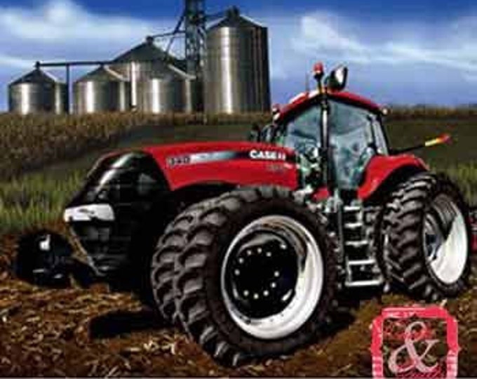 Case Tractor Quilt Panel - Etsy