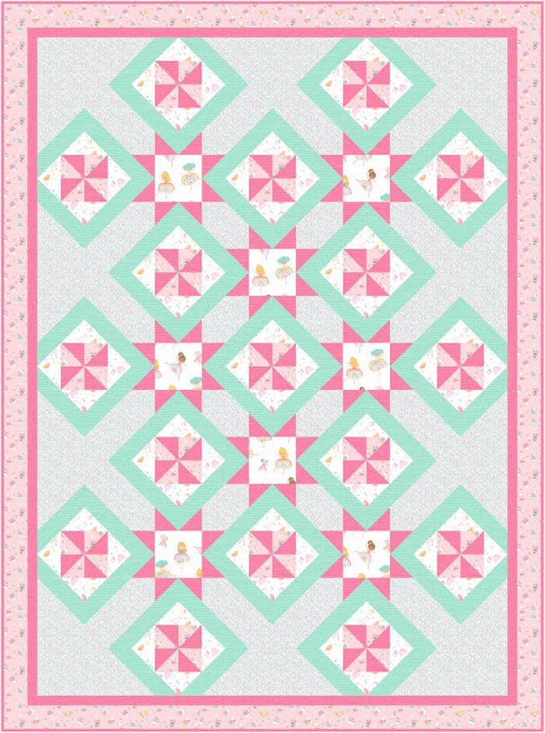 PDF Pattern Cartwheels, Quilt Pattern, Easy, Dear Stella, Peppered ...