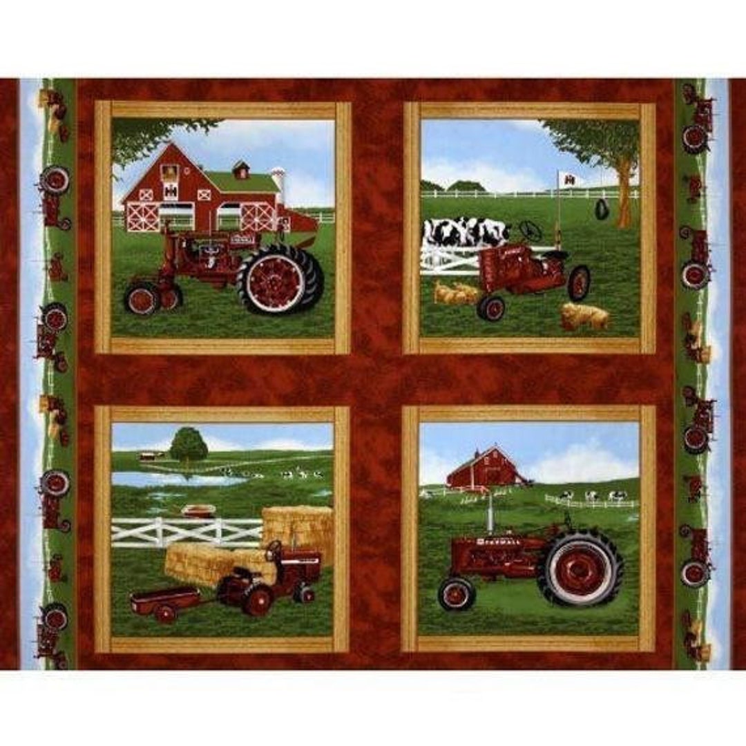 Farmall Tractor Quilt Panels. 4 Different Scenes - Etsy