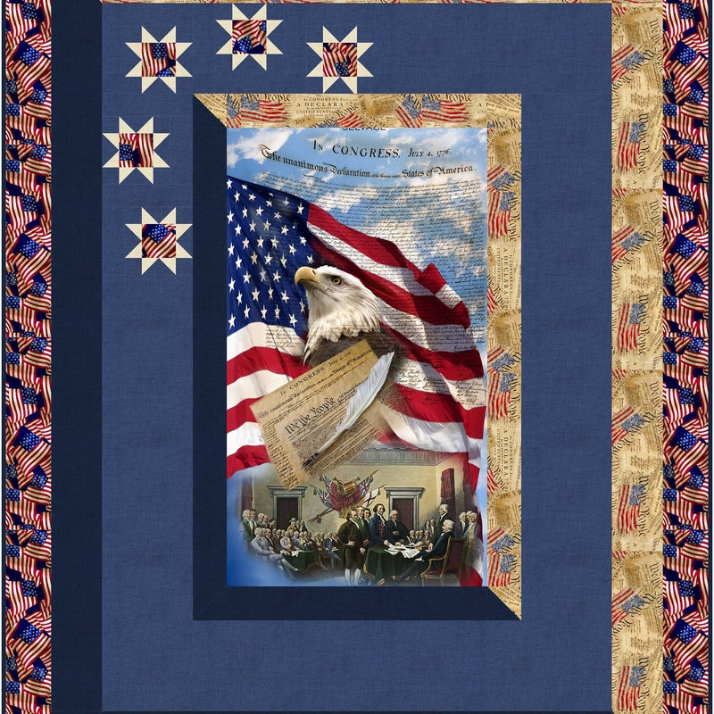 Patriotic Quilt Panels - Etsy