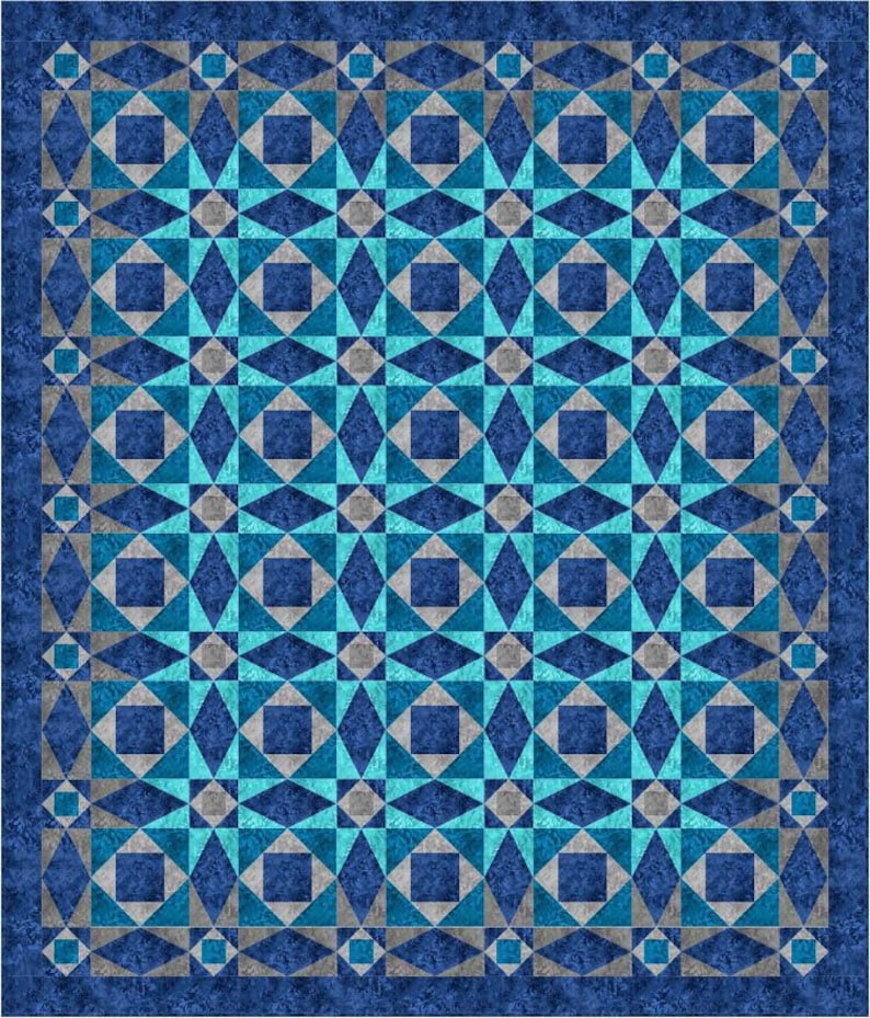 Waverly Quilt Pattern. Storm at Sea Variation, Throw Queen, Northcott ...