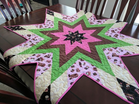 Star Shaped Table Topper Quilt Pattern 2 Sized Included | Etsy