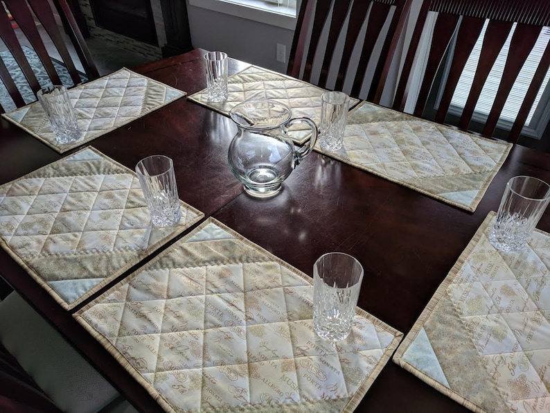 Quilted Place Mat Pattern, Let's Do Lunch, Miss Winnie Designs - Etsy