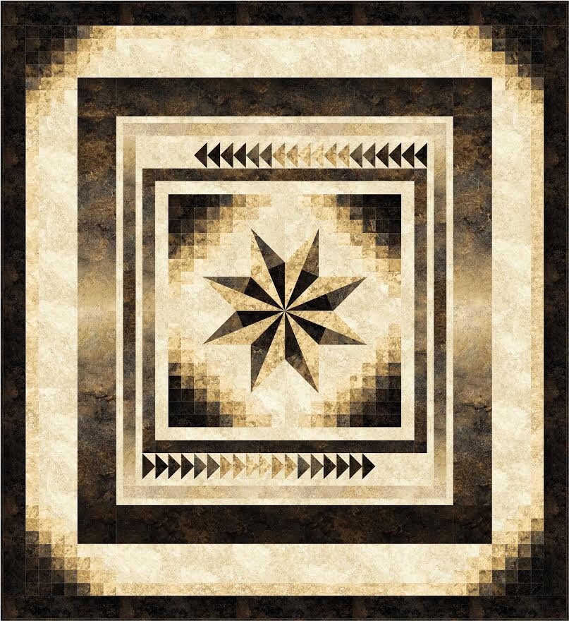 Gradient Star Quilt Pattern, Northcott Stonehenge, Gradations, Ombre ...