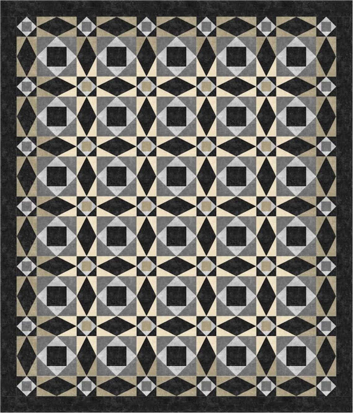 Waverly Quilt Pattern. Storm at Sea Variation, Throw Queen, Northcott ...