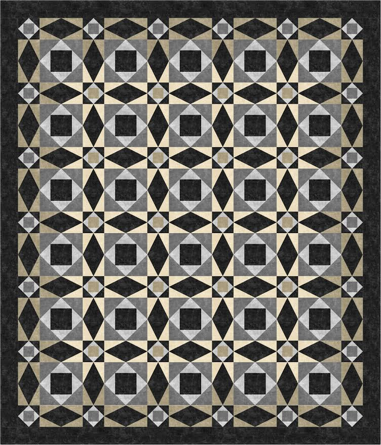 Waverly Quilt Pattern. Storm at Sea Variation, Throw Queen, Northcott ...