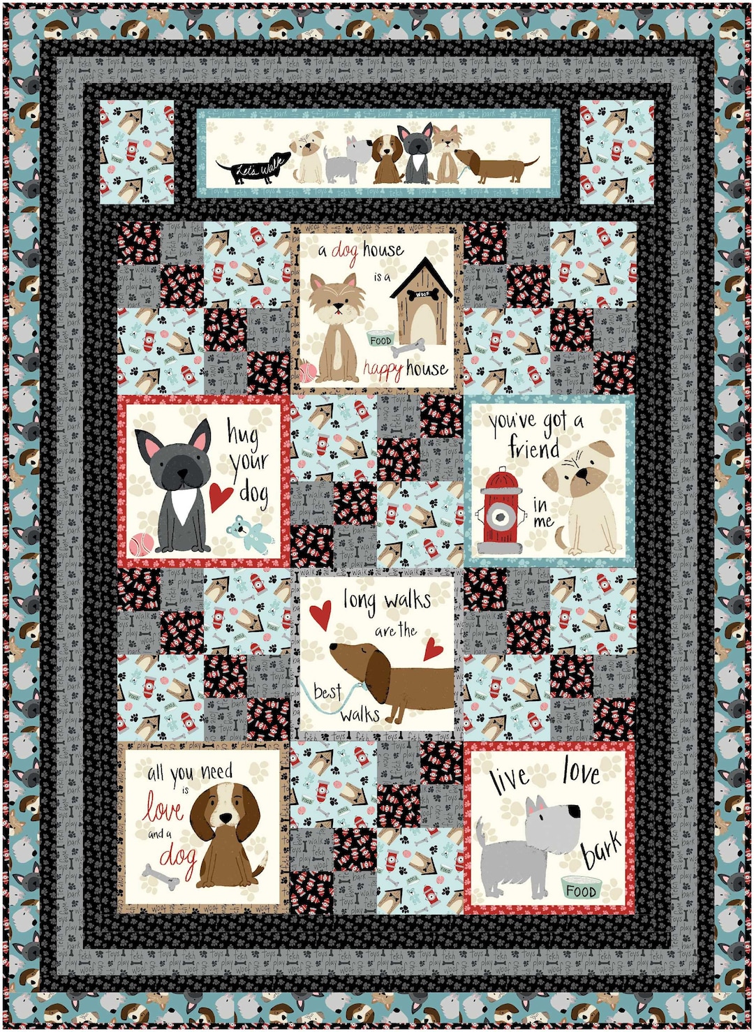 Fetch a Panel Quilt Pattern. Digital Copy. - Etsy