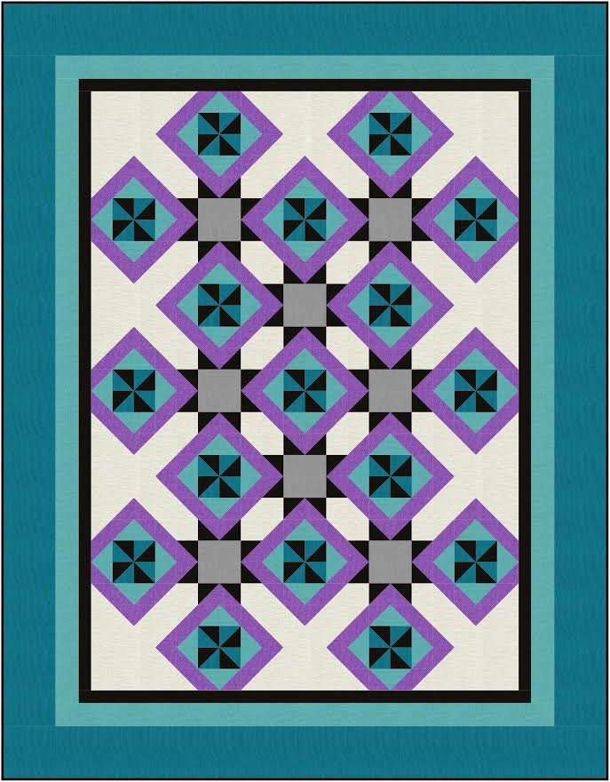 PDF Pattern Cartwheels, Quilt Pattern, Easy, Dear Stella, Peppered ...