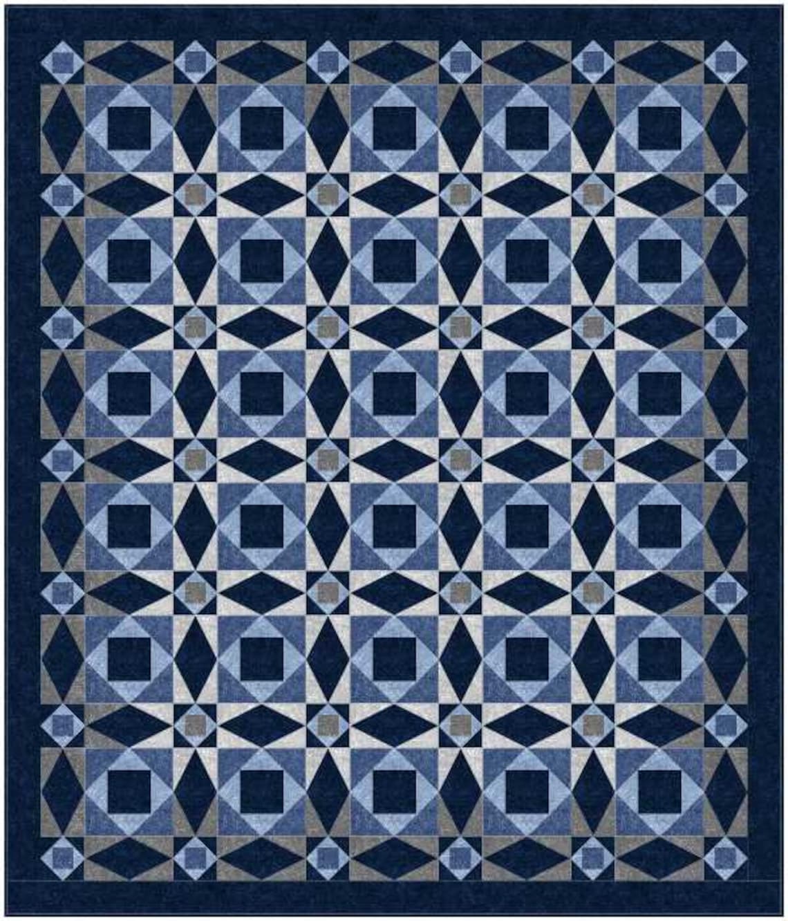 Waverly Queen Quilt Kit, Very Blue, Northcott Canvas, the Fabric Addict ...