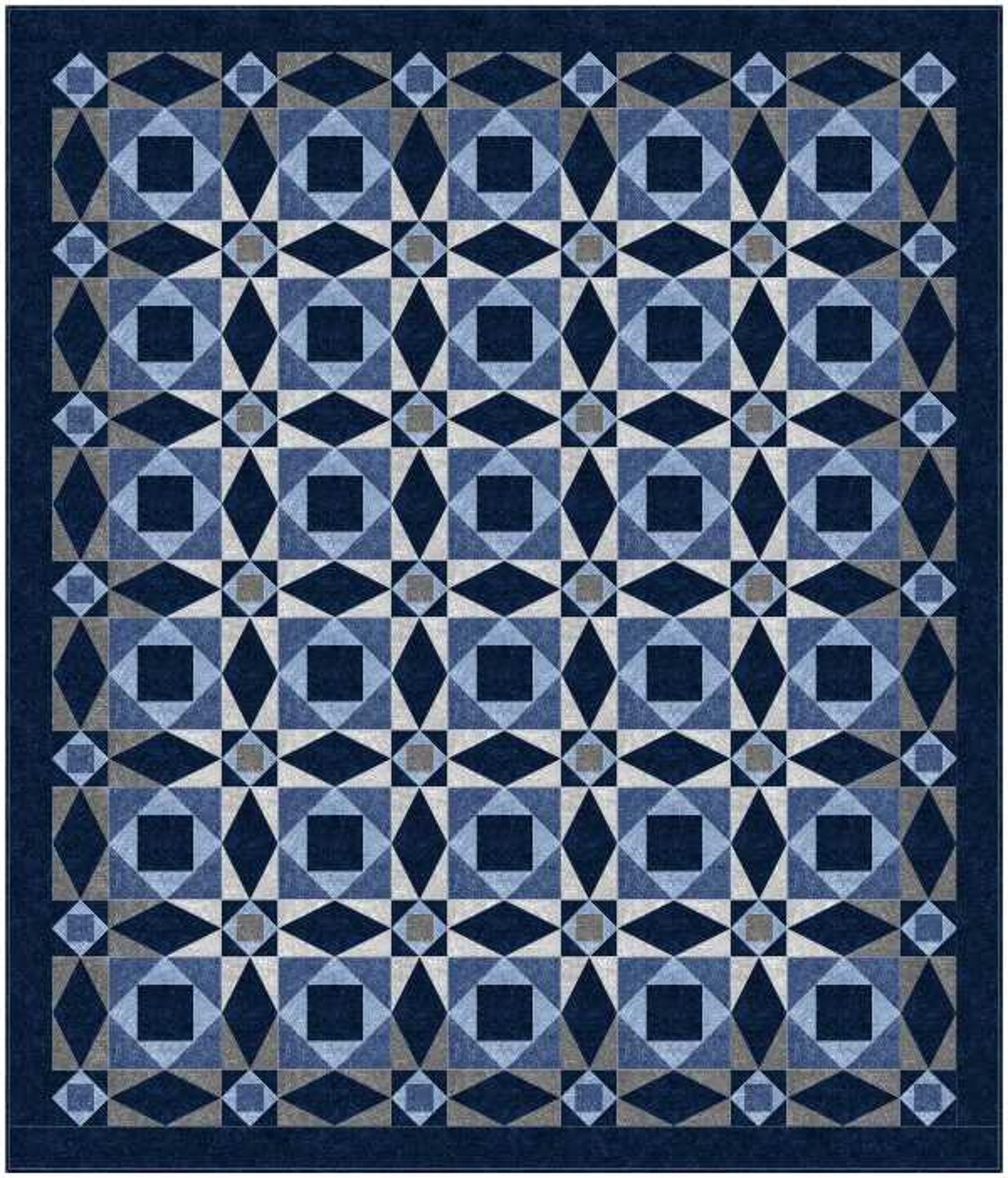Waverly Queen Quilt Kit, Very Blue, Northcott Canvas, the Fabric Addict ...