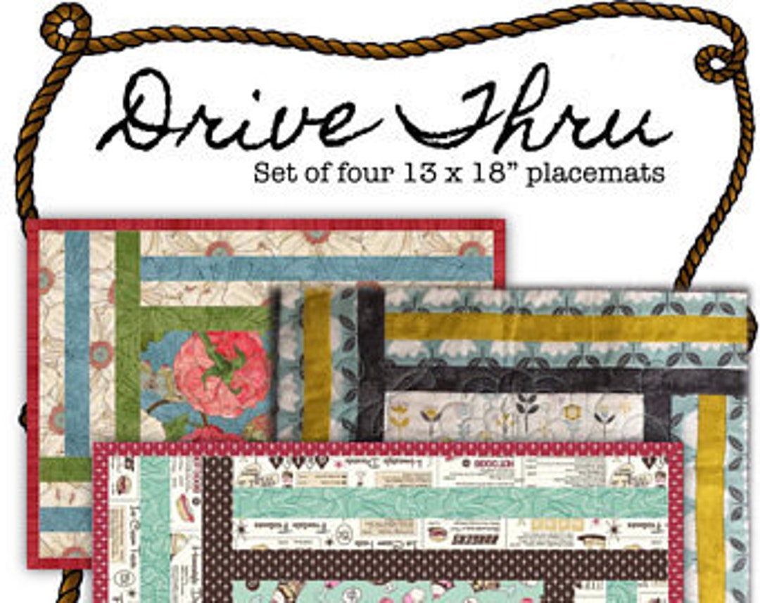 Drive Thru, Place Mat Pattern, Miss Winnie Designs - Etsy