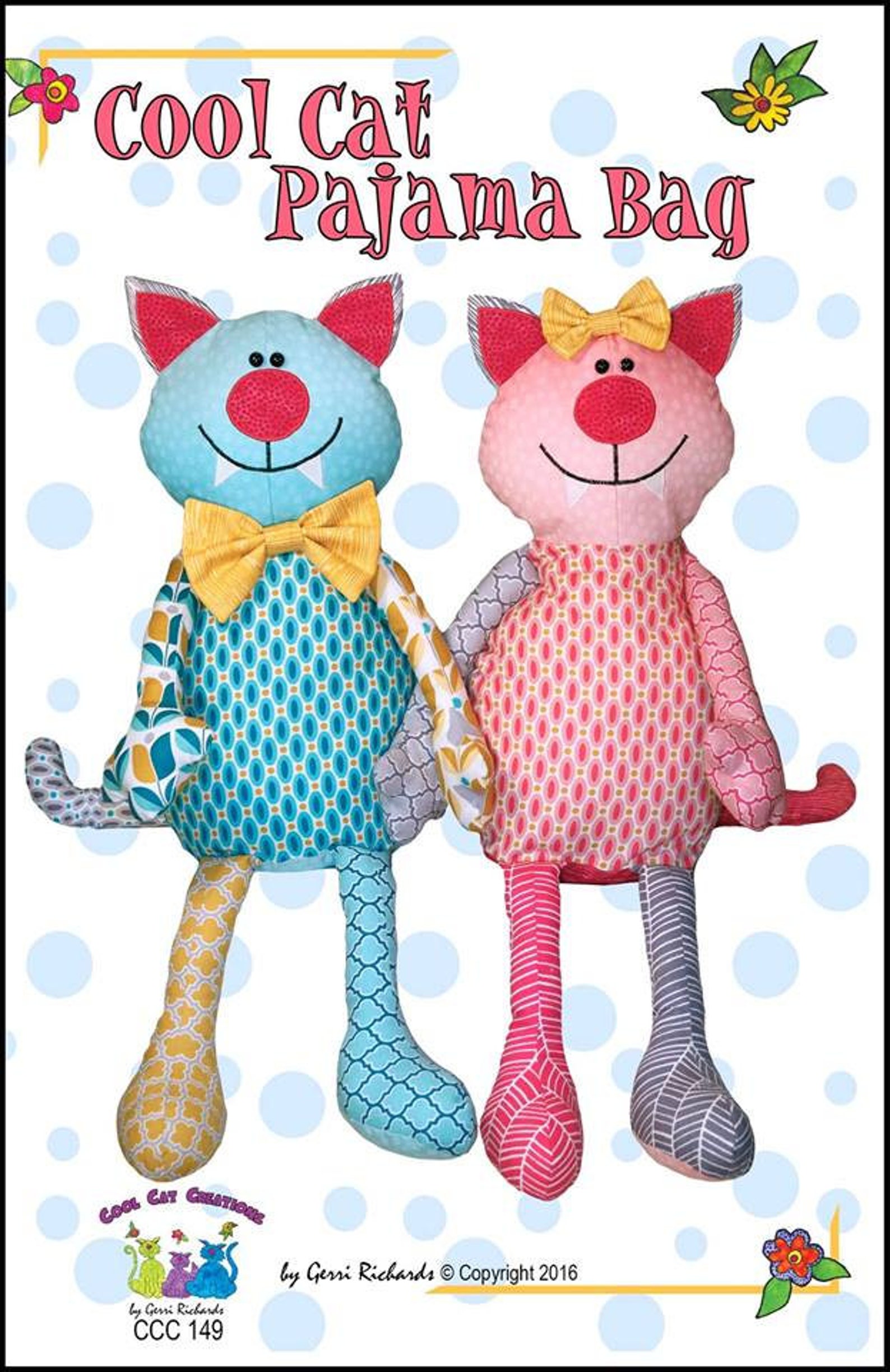 Cool Cat Pajama Bag Pattern - Etsy