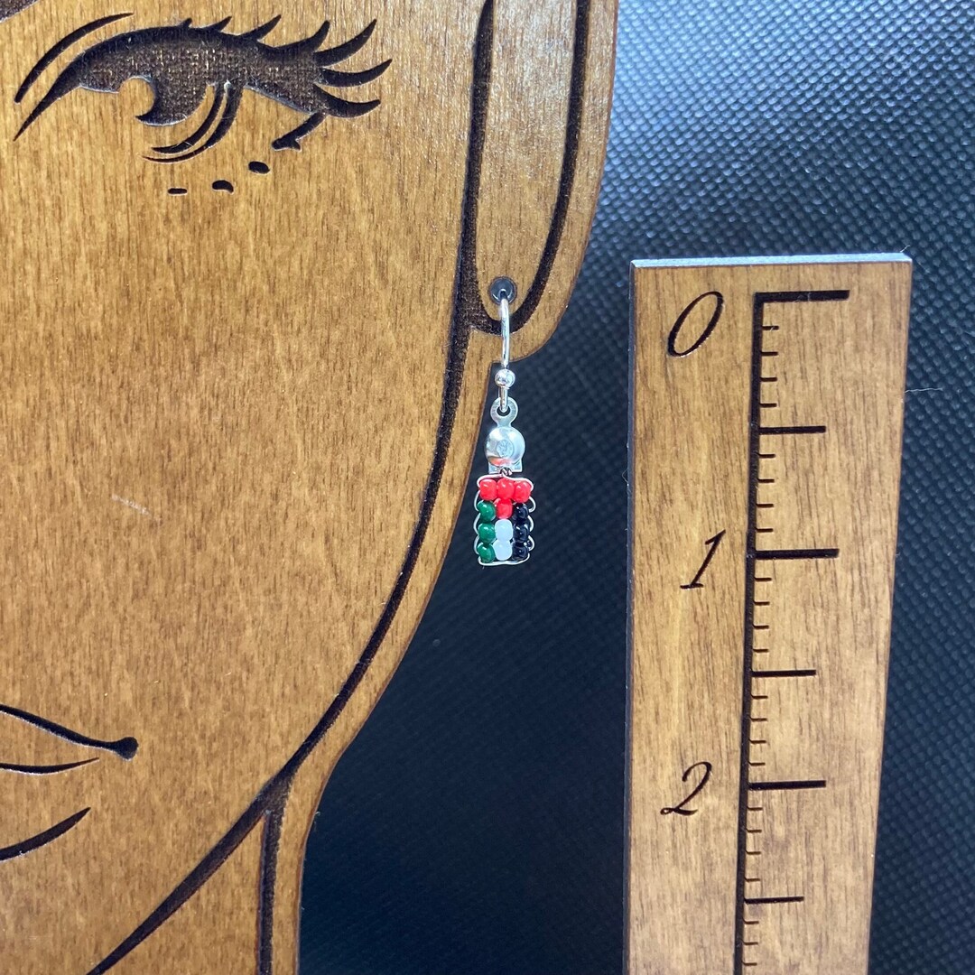 Free Palestine TINY Flag Sterling Silver Earrings Light Palestinian ...