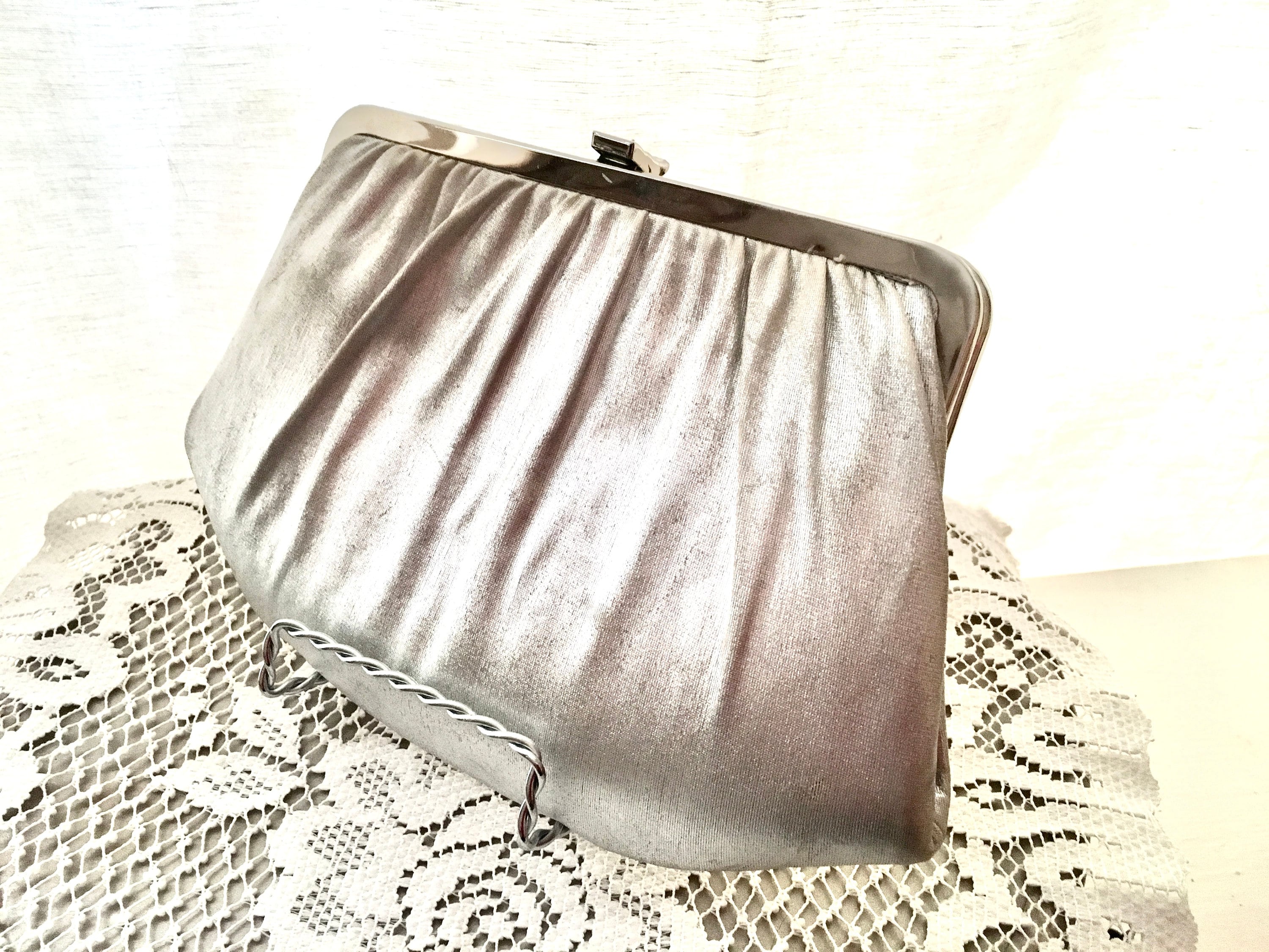 Vintage Harry Levine Silver Hollywood Regency Purse Elegant Designer HL ...