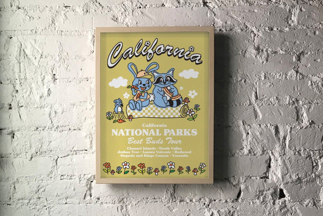 California National Parks Tour Poster - Nursery Kids Room Wildlife ...