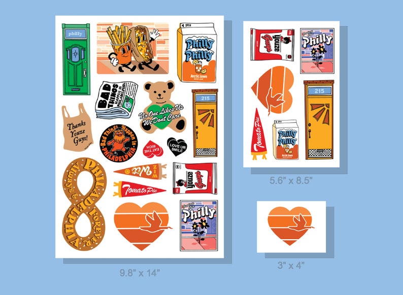 Jumbo Philly Sticker Sheet - Etsy