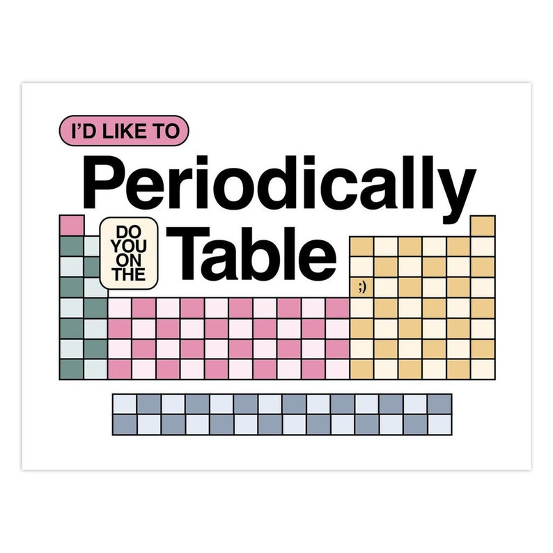 Periodic Table Valentine - Etsy