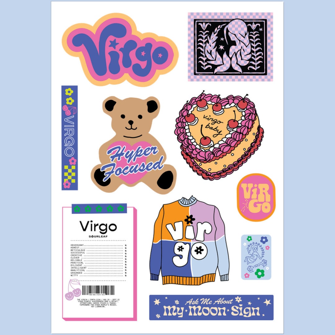 Virgo Astrology Sticker Sheet - Etsy
