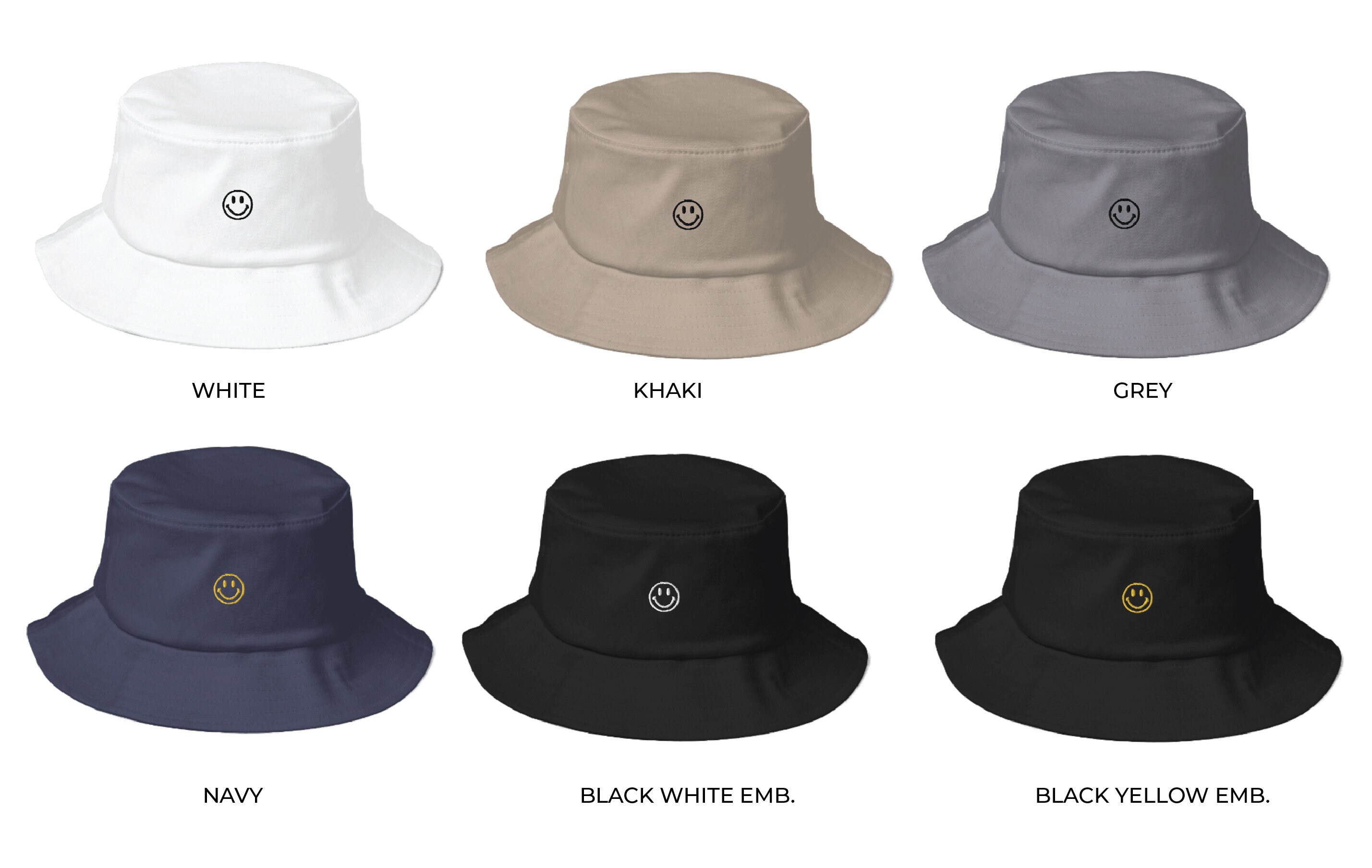 90s Smiley Face Bucket Hat White Bucket Hat 90s Inspired | Etsy