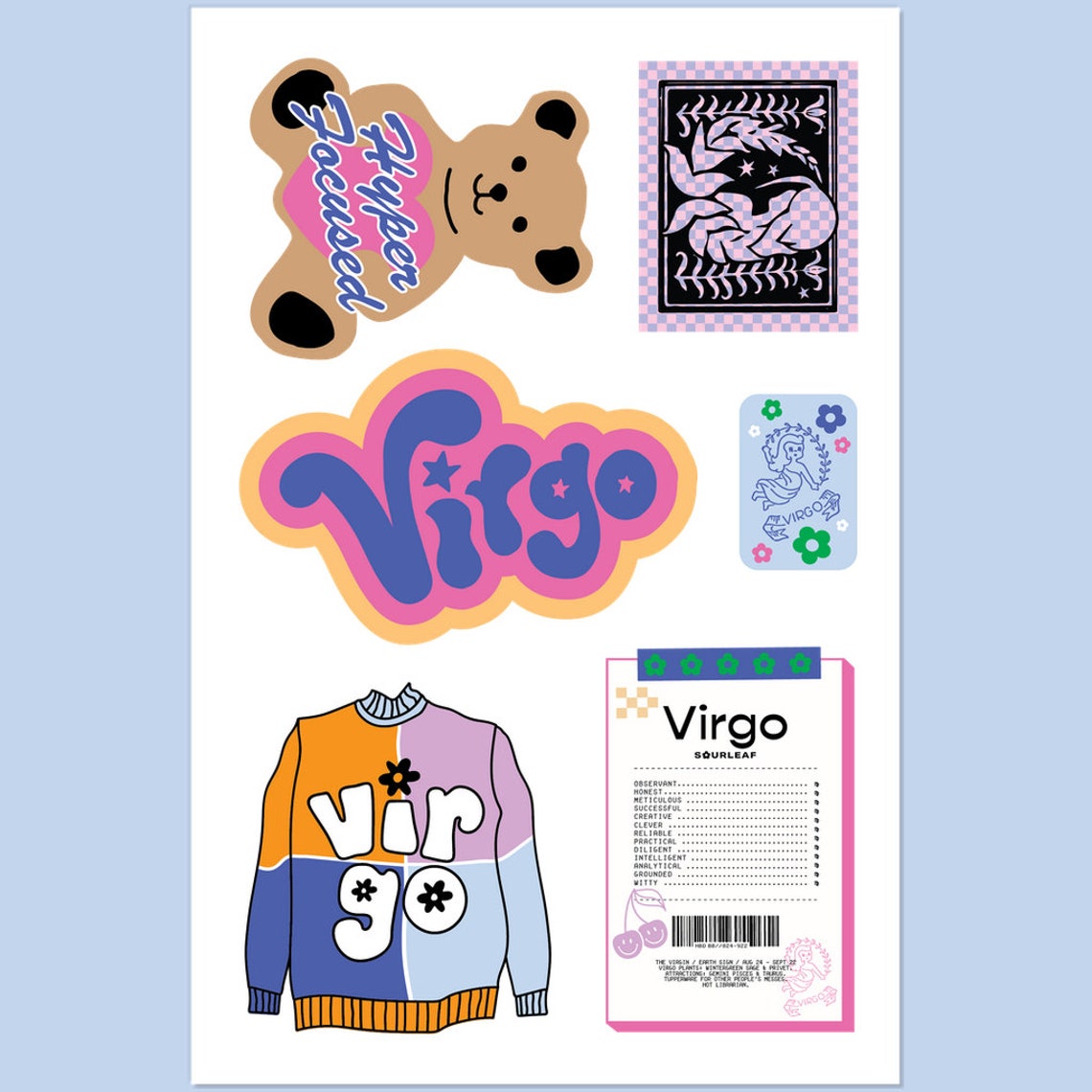Virgo Astrology Sticker Sheet - Etsy