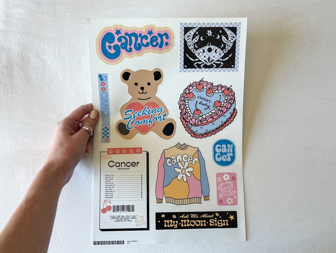 Cancer Astrology Sticker Sheet - Etsy