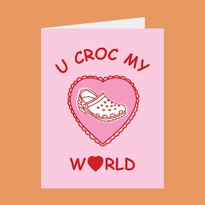You Croc My World Valentine Card - Etsy