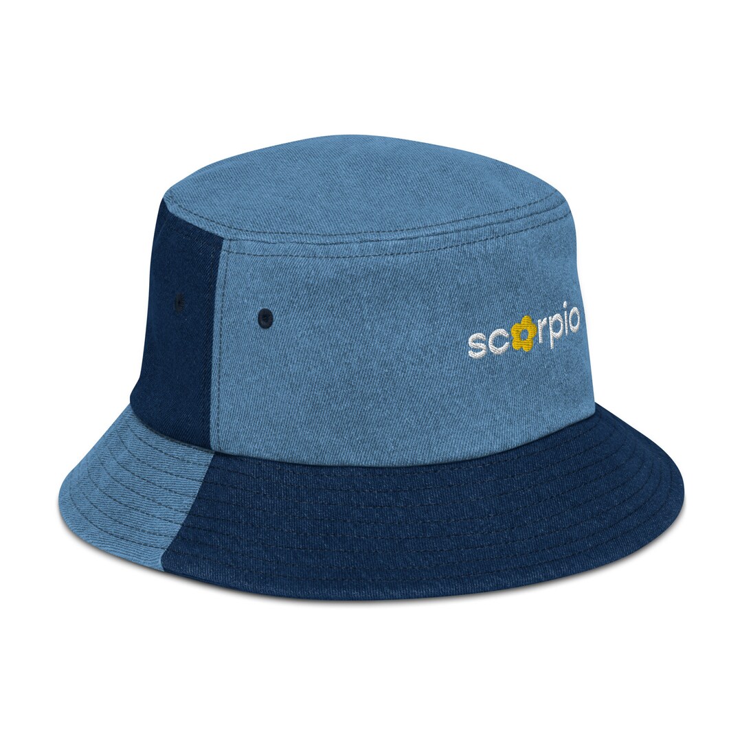Zodiac Checkered Denim Bucket Hat - Etsy