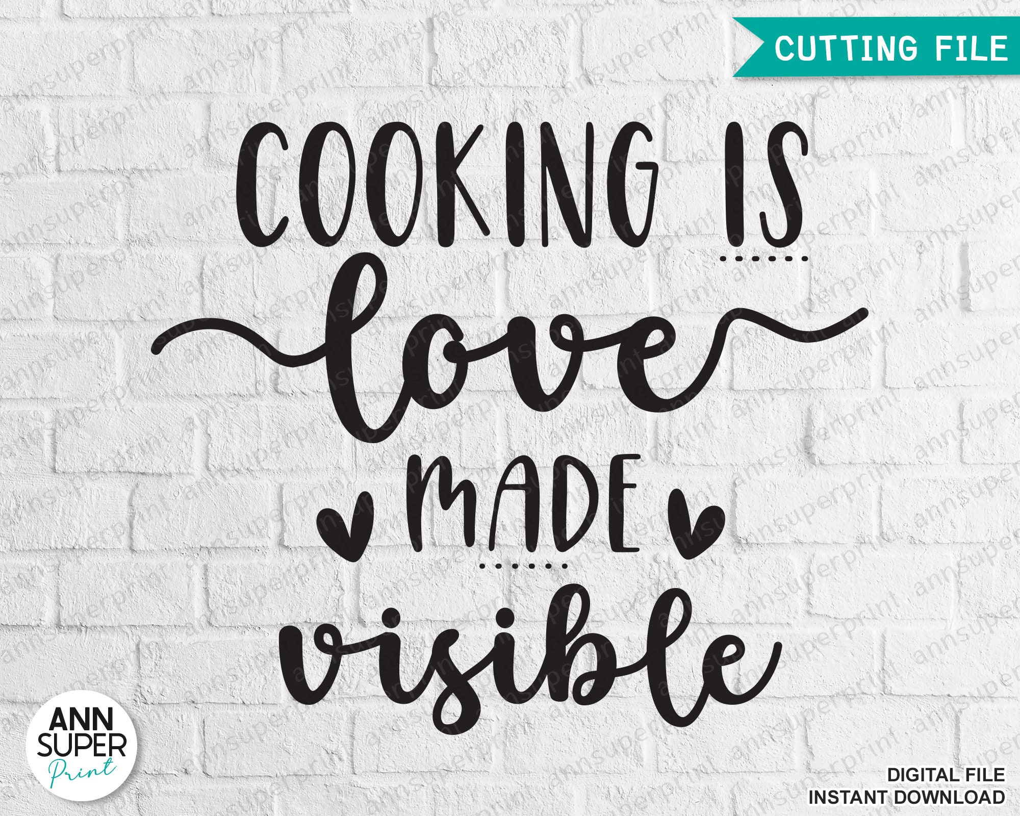Cooking is Love made Visible svg, Cooking quote svg, Cute baking svg ...