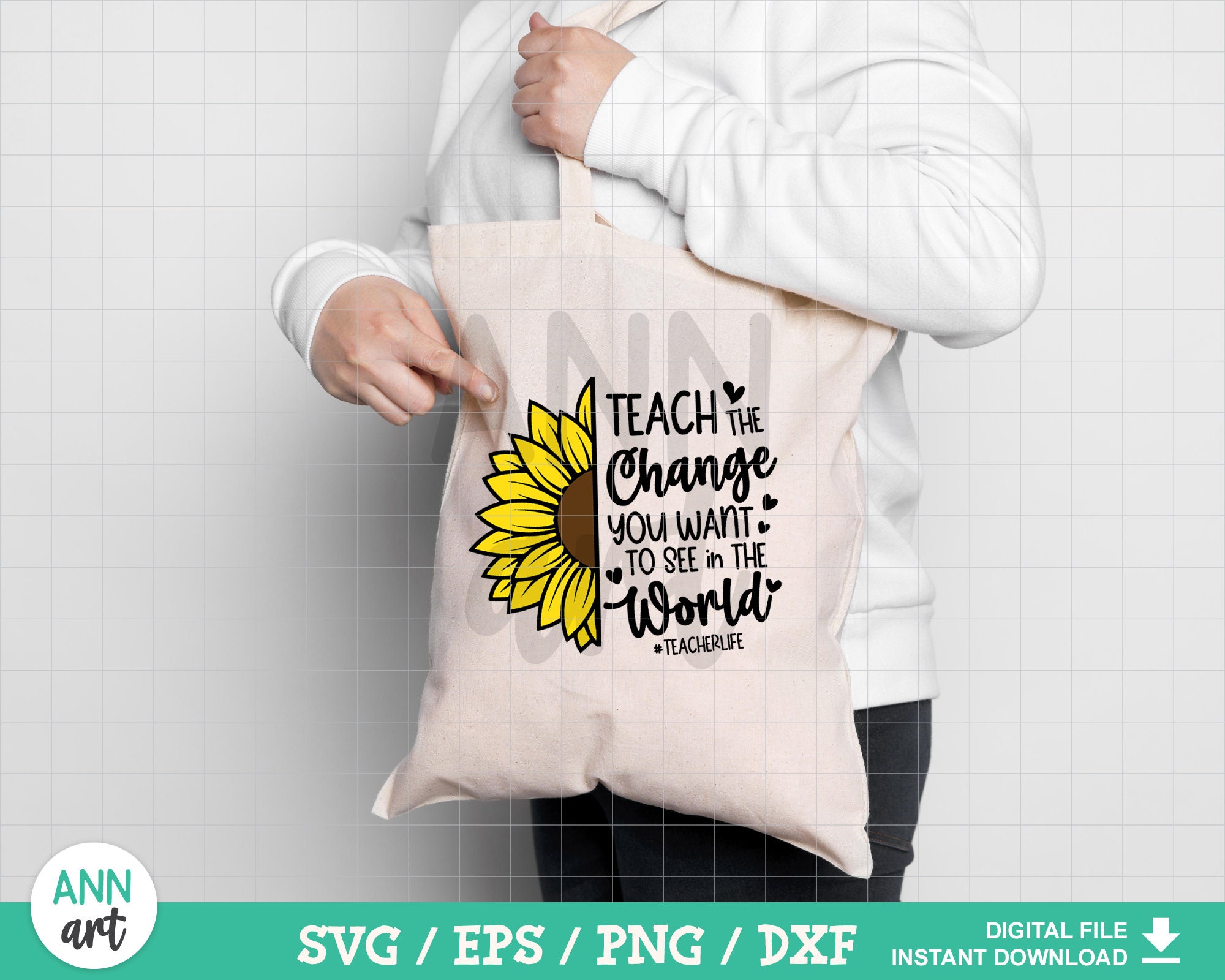 Teach the Change You Want to See in the World Svg Sunflower - Etsy