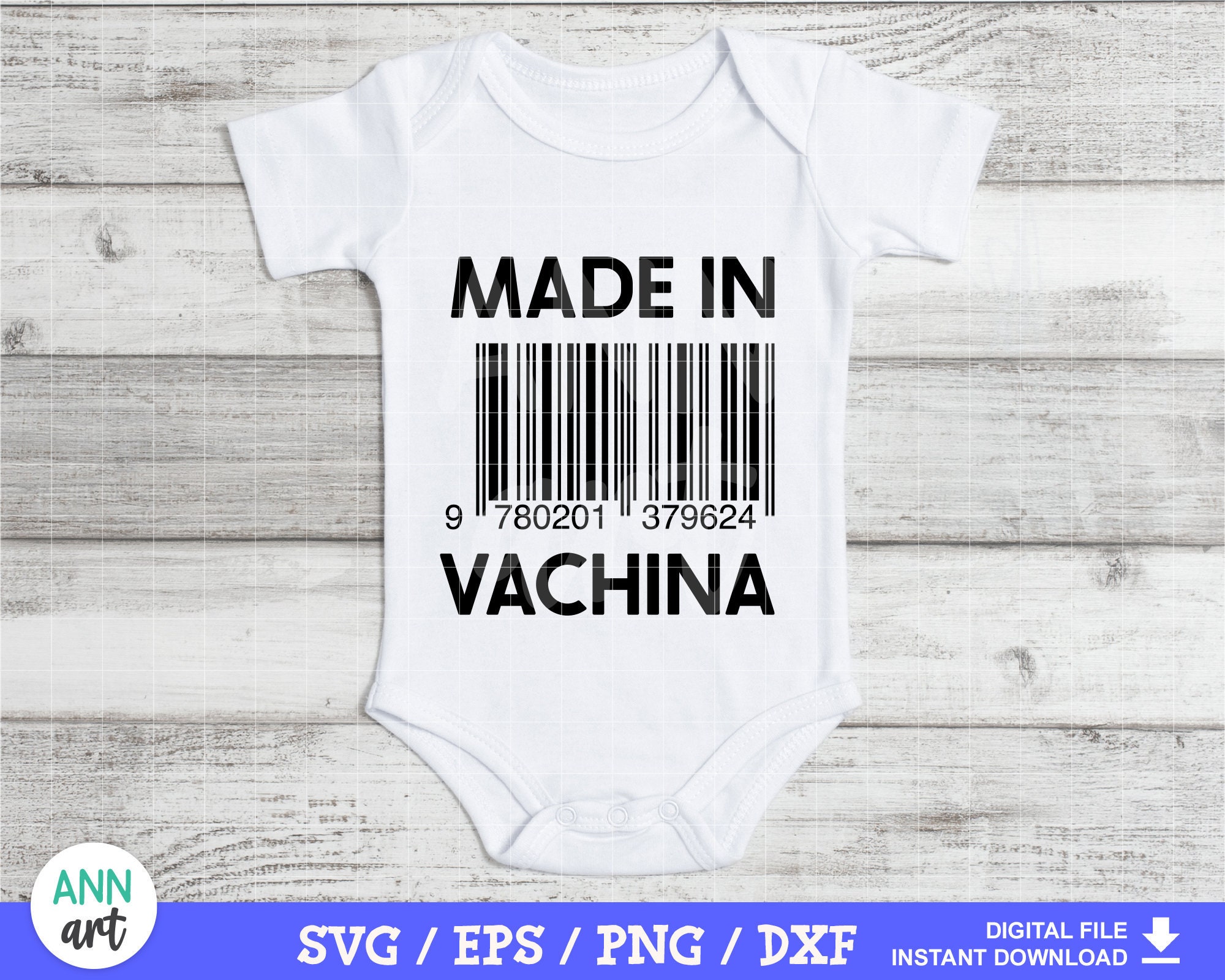 Made in Vachina Svg Baby Onesie Svg Funny Baby Onesie Baby - Etsy