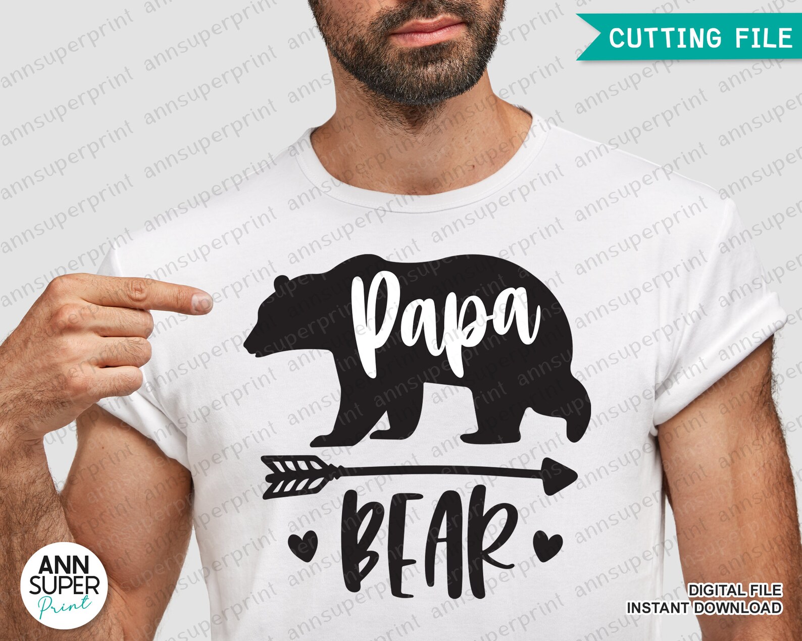 Papa Bear Svg Bear Svg Fathers Day Svg Dad Bear Svg Daddy | Etsy